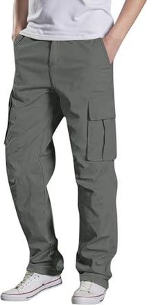 Generic Pantalon de jogging confortable pour homme pour le salon et le week-end, taille &eacute;lastique, pantalon doux, gris, 3XL