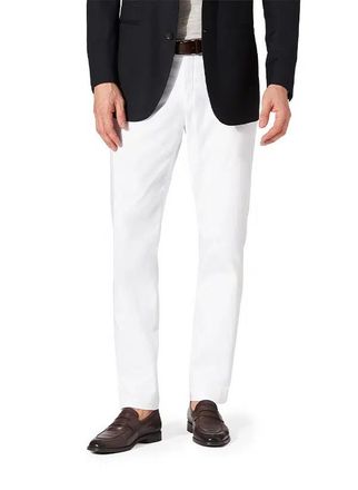 Hiltl Herren Hosen wei&szlig; Satin