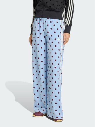 adidas Jogginghose Satin Polka Dots Wide Leg Pant KV1170 Hellblau Relaxed Fit