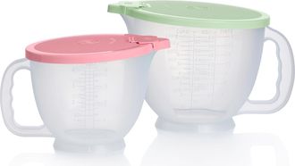 Tupperware Klassisches Mix-N-Store Krug-Set in Mintgrün & Candy Pink - spülmaschinenfest & BPA-frei - (2 Schalen + 2 Deckel), 173871