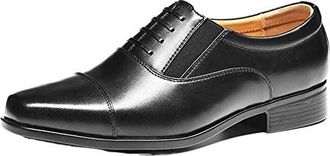 Generic Chaussures Oxford habillées for Hommes, à Lacets, en Cuir, Bout Rond, Bout rapporté, antidérapantes, Semelles en Caoutchouc, Talon carré antidérapant,