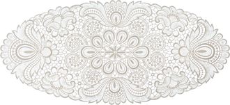 Plauener Spitze by Modespitze 67952 Design Plauen, Gre 30 x 60 cm oval, Creme, Champagner