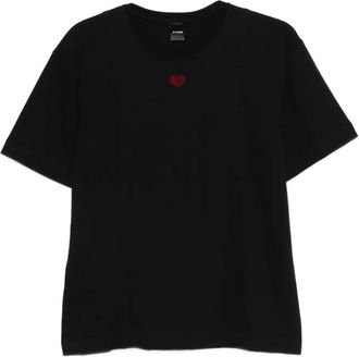 Pinko heart-detail T-shirt - Schwarz
