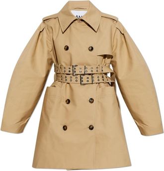 Ganni Femme, Manteaux, Beige, Taille: 40 FR Trench-coat en double coton
