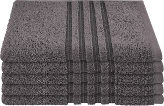 Schiesser Gästetuchset Milano - 5-teilig - 30 x 50 cm - Dunkelgrau