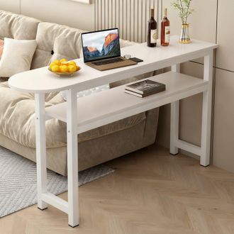 Generic Hoher Beistelltisch, Hoher Nachttisch Mit Beinen Aus Kohlenstoffstahl Und Verstellbarem Fu&szlig;, Halbrunde Tischplatte for Kaffeebar Oder Theke