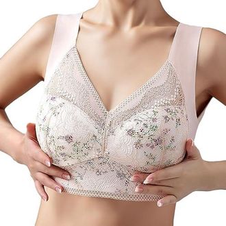 Generic Soutien-gorge 2026 pour femme - Dos en dentelle fine - Sans anneau en acier - Bonnet fixe - Grand spectacle - Petite poitrine lat&eacute;rale - Sans trace, b