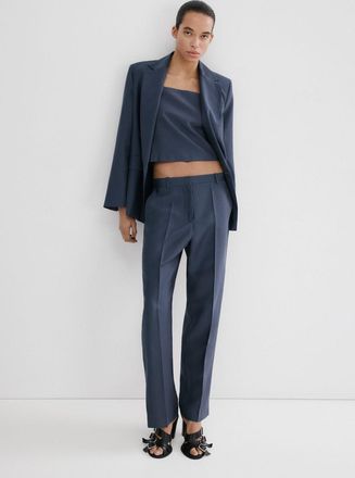 Mango Gilet de costume lyocell bleu - Femme - XXS - MANGO