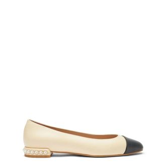 Stuart Weitzman Femme, Chaussures, Beige, Taille: 39 1/2 EU Pearl Flat