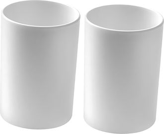 Lurrose 2 St&uuml;ck Wei&szlig;er Zahnputzbecher aus Bruchsicherem Material Leicht Stabil und Leicht zu Reinigen f&uuml;r Badezimmer und Reisen Ergonomisch Geformt mit Gro&szlig;er