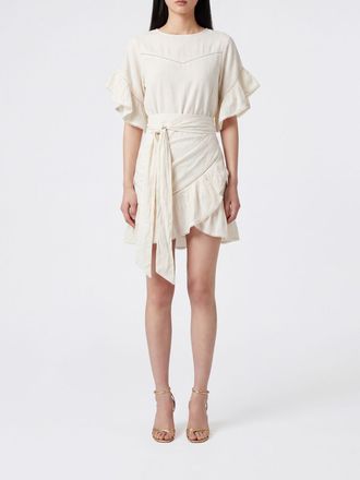 Isabel Marant Mini-robe portefeuille Melicia en lin &agrave; volants