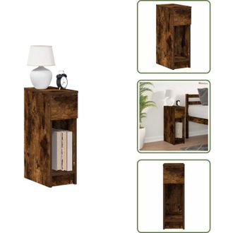 vidaXL R&auml;uchereiche Nachttisch - vidaXL Nachttisch mit Schublade R&auml;uchereiche 20x36x60 cm - Schubladen Nachttisch