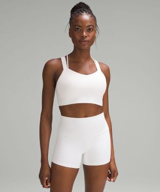lululemon Like a Cloud Longline-BH Leichter Halt D/DD-Cups f&uuml;r Frauen - Gr&ouml;&szlig;e 10 in White