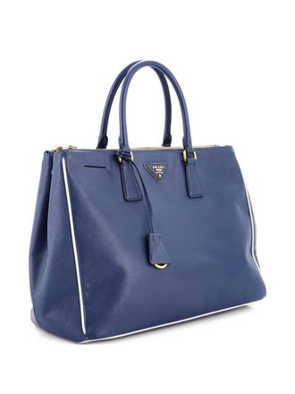 Prada Double Zip Lux Saffiano Leather Large tote bag - Bleu