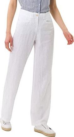 Brax Style Farina Leinenhose mit legerer Silhouette Hose, Weiß (White 99), 42L Mujer