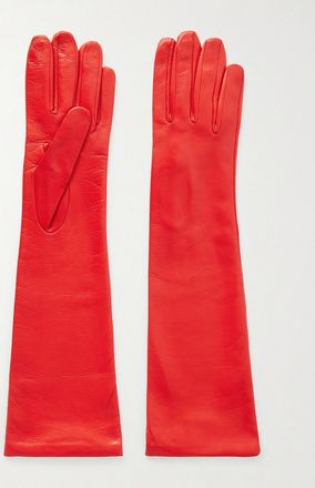 Nour Hammour Gants En Cuir - Rouge