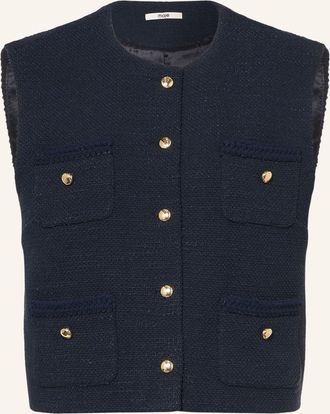 Maje Tweed-Weste Mit Glitzergarn blau