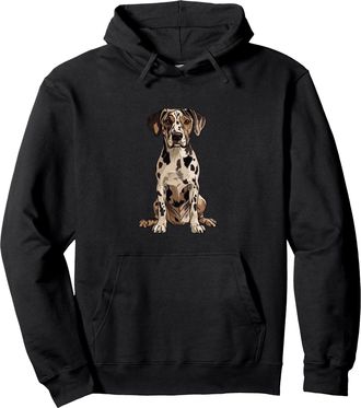 Whyitsme Design Catahoula Leopard Hund Illustration Pullover Hoodie