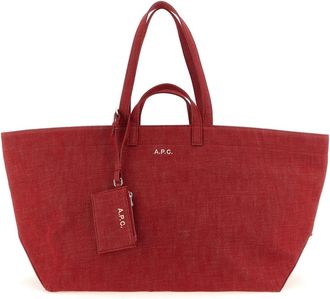 A.P.C. A.p.c., Femme, Sacs, Rouge, Taille: ONE Size Grand Sac Cabas Le Drummer en Toile
