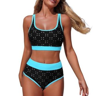 Generic Maillot de bain tankini pour femme - Maillot de bain deux pi&egrave;ces avec d&eacute;bardeur et short de bain pour femme, bleu ciel, XL
