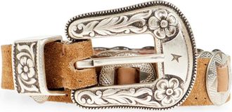 Golden Goose Femme, Accessoires, Brun, Taille: 95 CM Ceinture en cuir avec appliqu&eacute;s