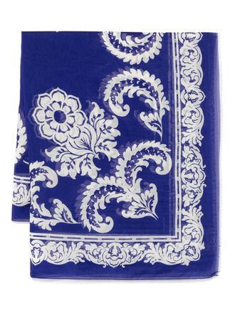 Etro foulard à fleurs imprimées - Bleu