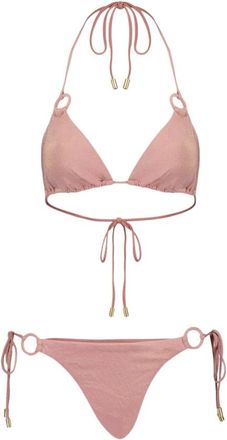 Zimmermann Femme, Maillots de bain, Rose, Taille: 42 FR Rhiannon Metallic Ring Bikini