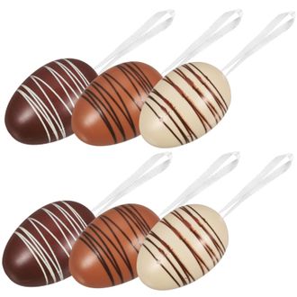 Cabilock 6st Ostereier Schm&uuml;cken Ornamente Fr&uuml;hlingsdeko H&auml;ngende Osterdeko Bunte Eierverzierung Entz&uuml;ckende Eierverzierung Ostern H&auml;ngende Eier Osterei-anh&auml;ng