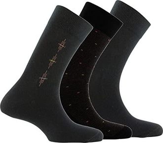 Kindy Lot de 3 paires de mi-chaussettes en coton assorties - couleur - Noir - Pointure - 39-42