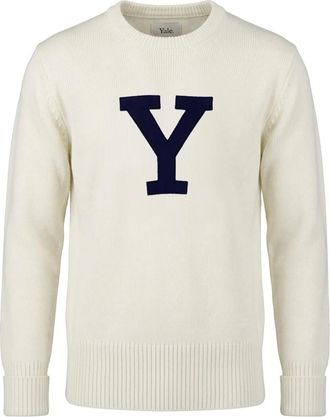 GANT Pull Yale en laine m&eacute;rinos &agrave; col rond - Homme - Pulls - Blanc - Taille: XL