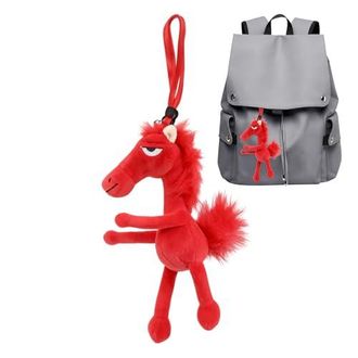 Generic Porte-cl&eacute;s en forme de cheval du Nouvel An chinois | Porte-cl&eacute;s doux et mignon | Jouets en peluche pour voitures, sacs, magasins, vitrines, bureaux, c
