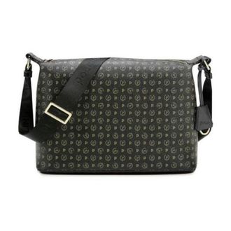 Pollini Elegante schwarze Schultertasche mit Heritage-Print und schwarzen Eins&auml;tzen - - Bags - Damen - Schwarzk - ONE SIZE