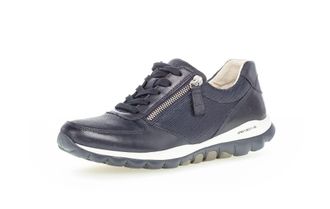 Gabor Rollingsoft Sneaker, Nubuk/Luxor Met., Nightblue, Schnür./Reißvers., Wechselfußb. 06.968.46 Gr. 39