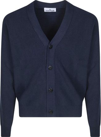 Stone Island Homme, Pulls, Bleu, Taille: L Cardigan en maille de coton