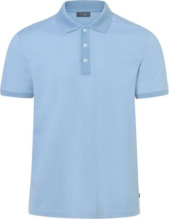 Maerz Feinstrick-Poloshirt aus merzerisierter Baumwolle mit Streifenmuster in
