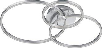 Trio Leuchten LED Deckenleuchte Winona 670810607, Metall Nickel matt, inkl. 56 Watt LED, Fernbedienung, Dimmer, Farbwechsel, Nachtlicht
