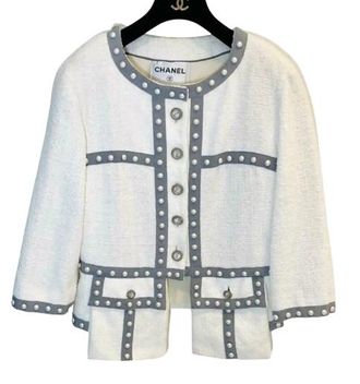 Chanel Vinatge Faux Pearl Embellished Jacket Size 36