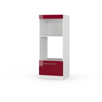 Vicco Armoire micro-ondes Fame-Line, Rouge bordeaux Haute brillance, 60 cm ouvert Vicco