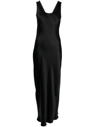 Gilda & Pearl robe longue Aria en soie - Noir