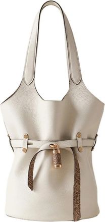 Borbonese Femme, Sacs, Blanc, Taille: ONE Size Premiere Bucket Bag Small