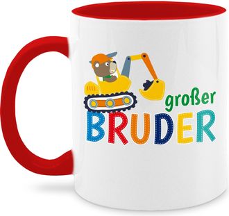 Shirtracer Tasse Tassen 325ml - Großer Bruder Bagger I Großer Bruder Geschenk Grosser Bruder - 325 ml - Rot - tasse+großer+bruder big brother bro kindertasse fue