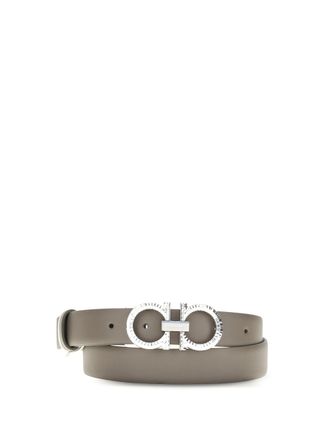 Ferragamo Womens Belt Gancini Haze Calf Leather