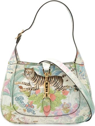 Gucci 2016-2025 kleine Tiger Jackie 1961 Umhängetasche aus Kalbsleder - Blau