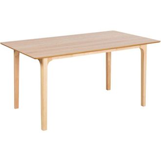 Beliani Esstisch Holzoptik Helle Esche MDF-Tischplatte mit Holzbeinen 160 x 90 cm f&uuml;r 6 Personen Rechteckig Modernes Design K&uuml;chentisch Esszimmertisch