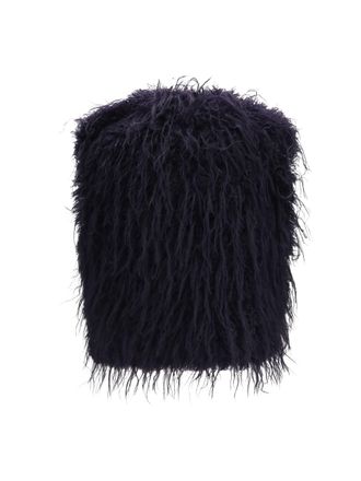 Forte_Forte Womens Eco Mongolia Faux Fur Vest Night Blue Polyester Blazers Jacket