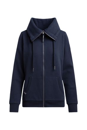 soccx Damen Sweatjacke mit hohem Kragen Blue Navy, M