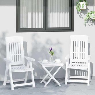 vidaXL Vidaxl - Gartenst&uuml;hle 2 Stk. Verstellbar Wei&szlig; pp
