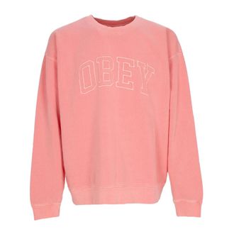 Obey Pigment Collegiate Extra Heavy Crew - - Sweatshirts & Hoodies - Herren - Rosa - XL