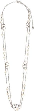 Valentino Vlogo Signature Necklace with Swarovski Pearls