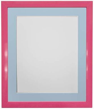 Frames by Post 1,9 cm rosa Bilderrahmen Passepartout 30,5 x 30,5 cm Bildgröße 25,4 x 25,4 cm Kunststoffglas, Kunststoff, Blaue Halterung, 12 x 12 Image Size 10 x 10 
